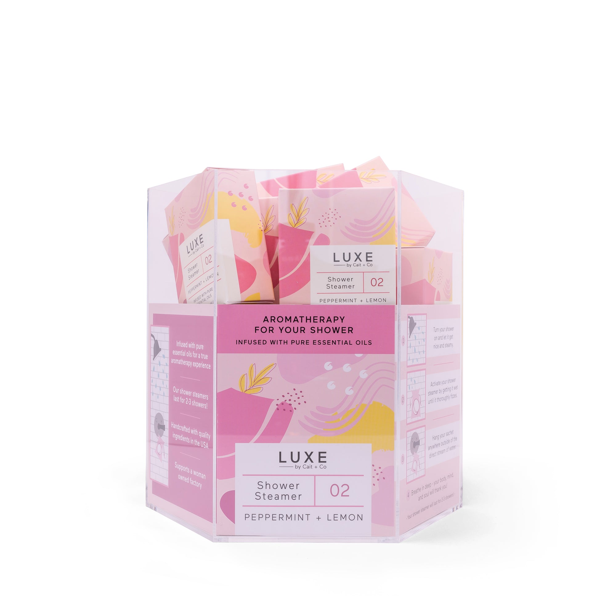 Shower Steamer - Peppermint + Lemon Display