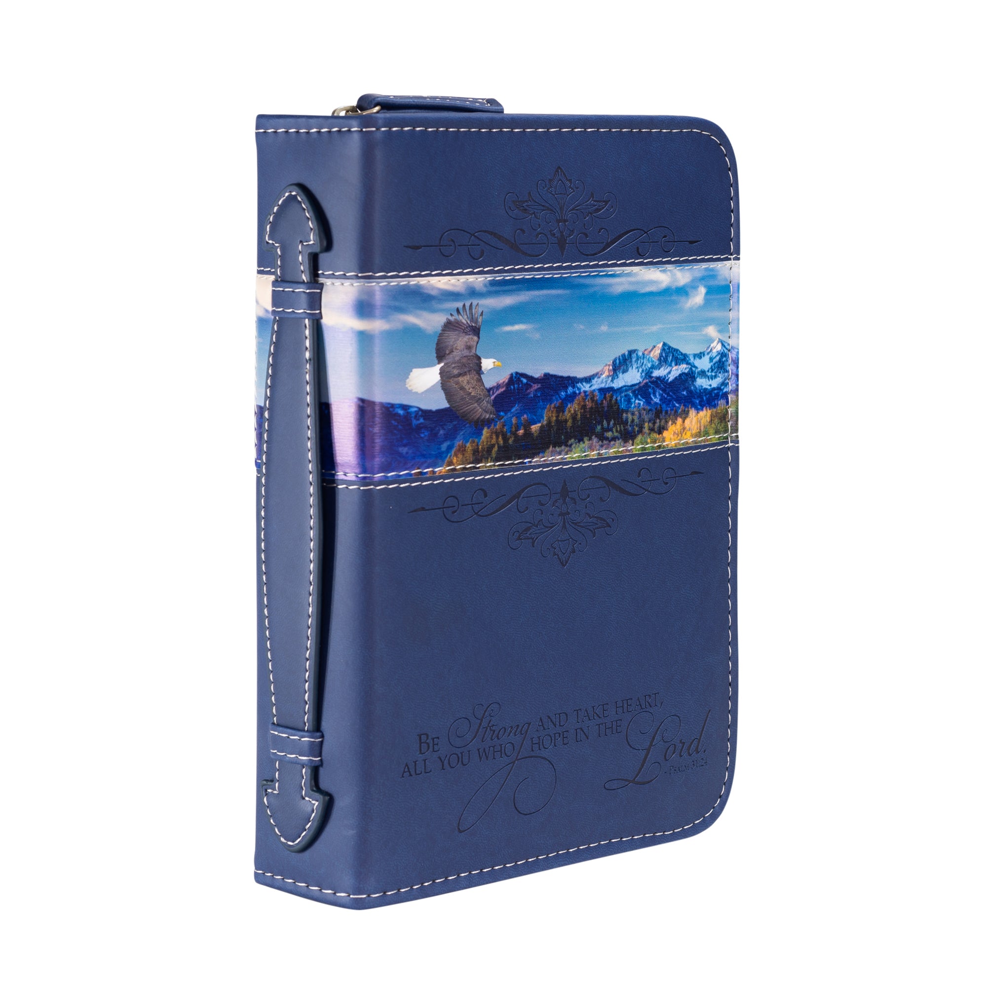 Divine Details: Navy Blue Flying Eagle Bible Cover